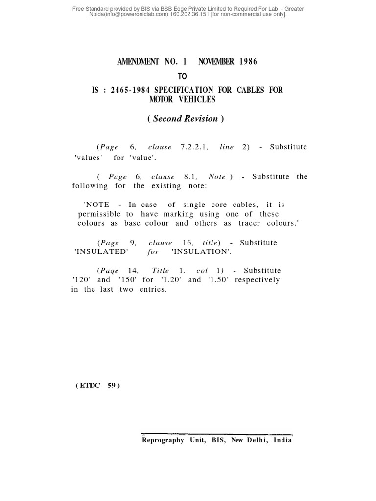 Amendment No. 1 November 1 9 8 6: (ETDC 59) | PDF