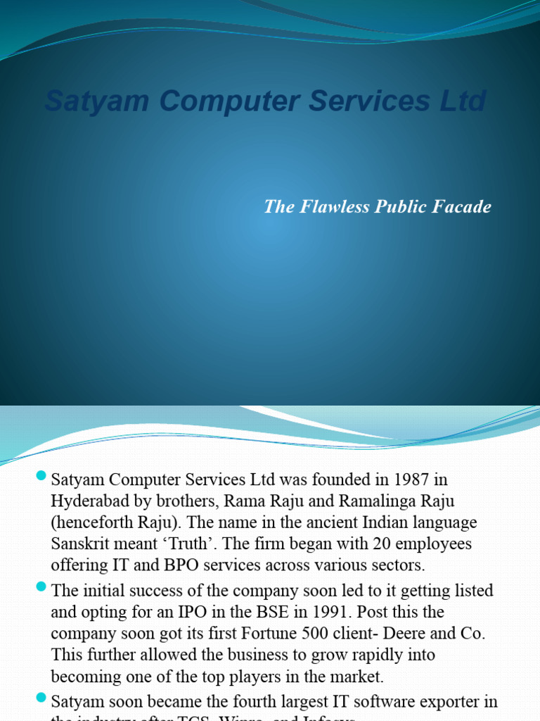 Satyam Scam: India's Enron Moment | PDF | Business