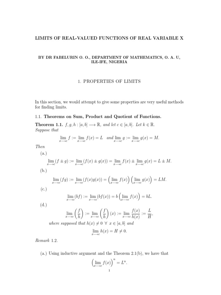 Limit 2 | PDF | Function (Mathematics) | Algebra