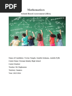 Mathematics SBA | PDF | Chart | Questionnaire