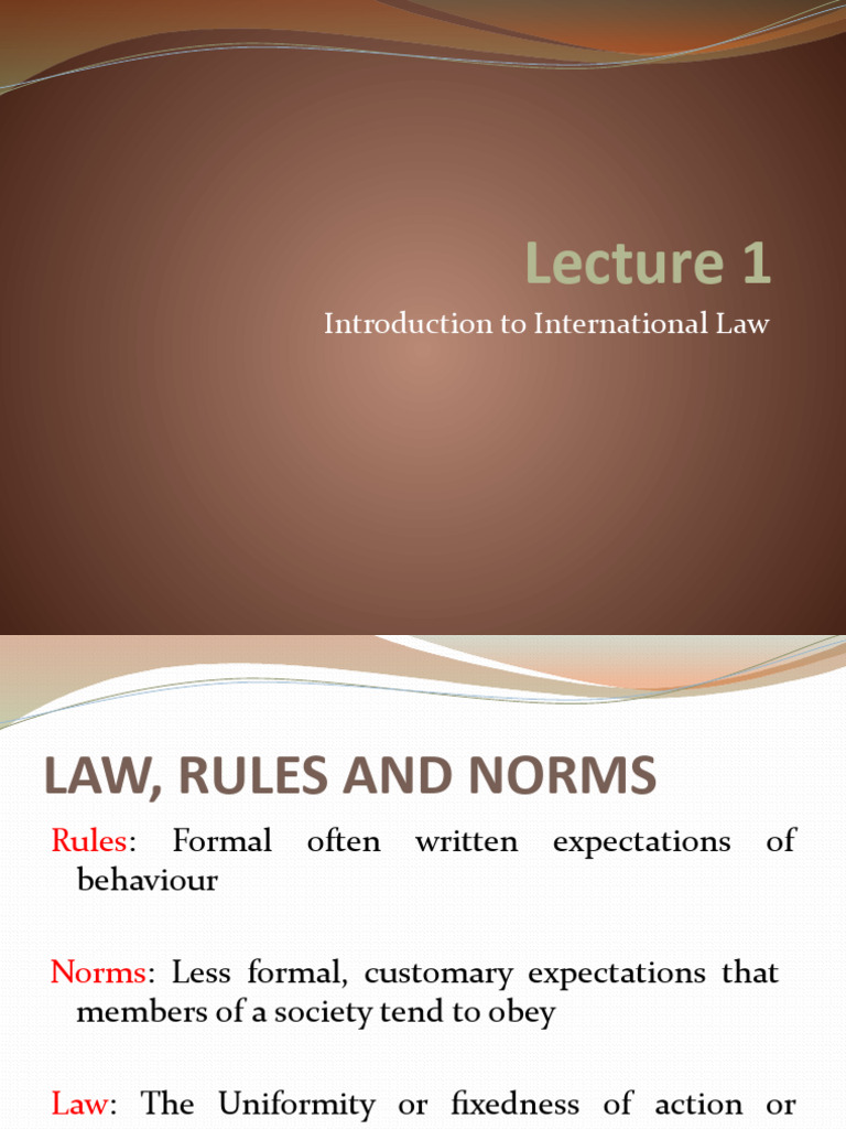 1 Introduction To International Law | PDF | International Law | Treaty