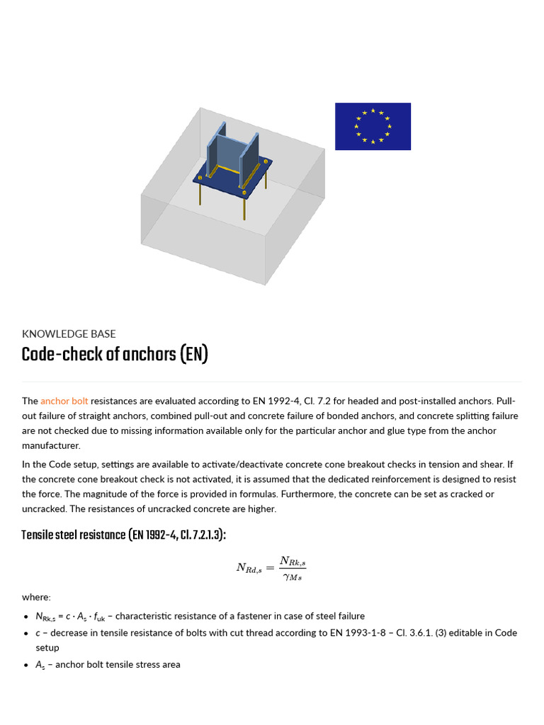 Code-Check of Anchors (EN) - IDEA StatiCa - Concrete Edge Faillure ...
