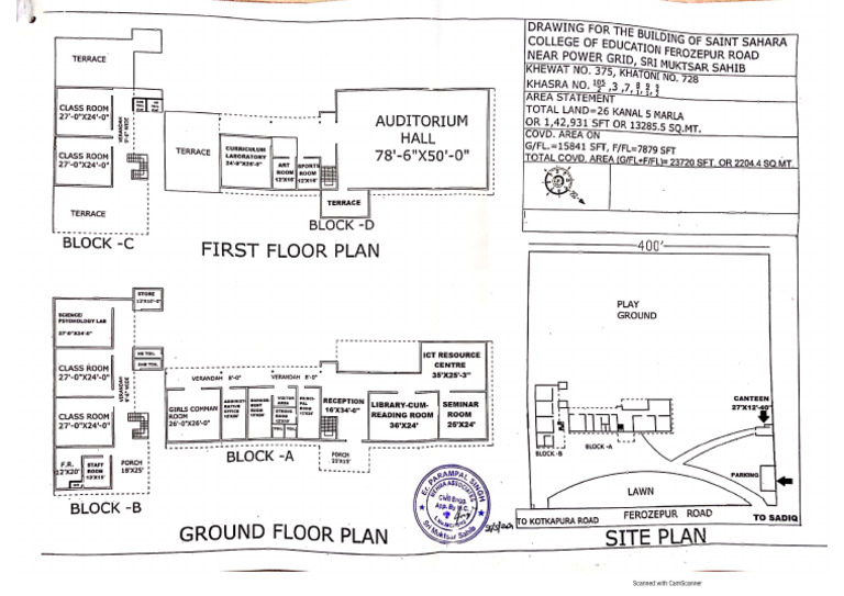 B.ed CLG Building Map Blueprint | PDF