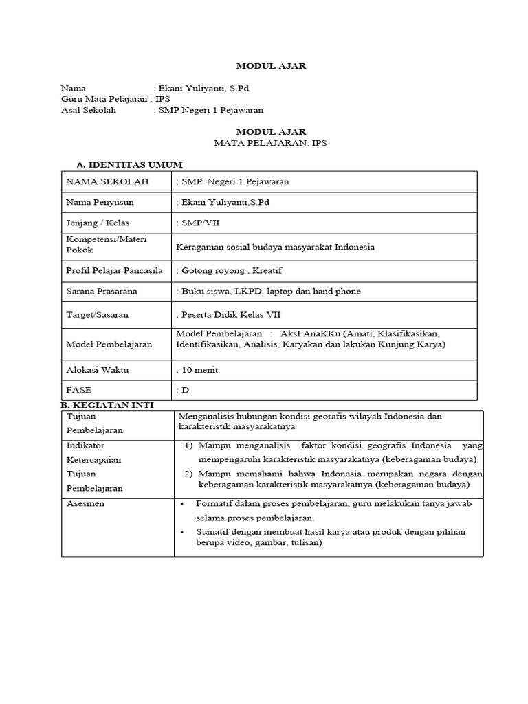 LKPD Ips7 Tema 4 | PDF | Ilmu Sosial | Seni & Disiplin Bahasa