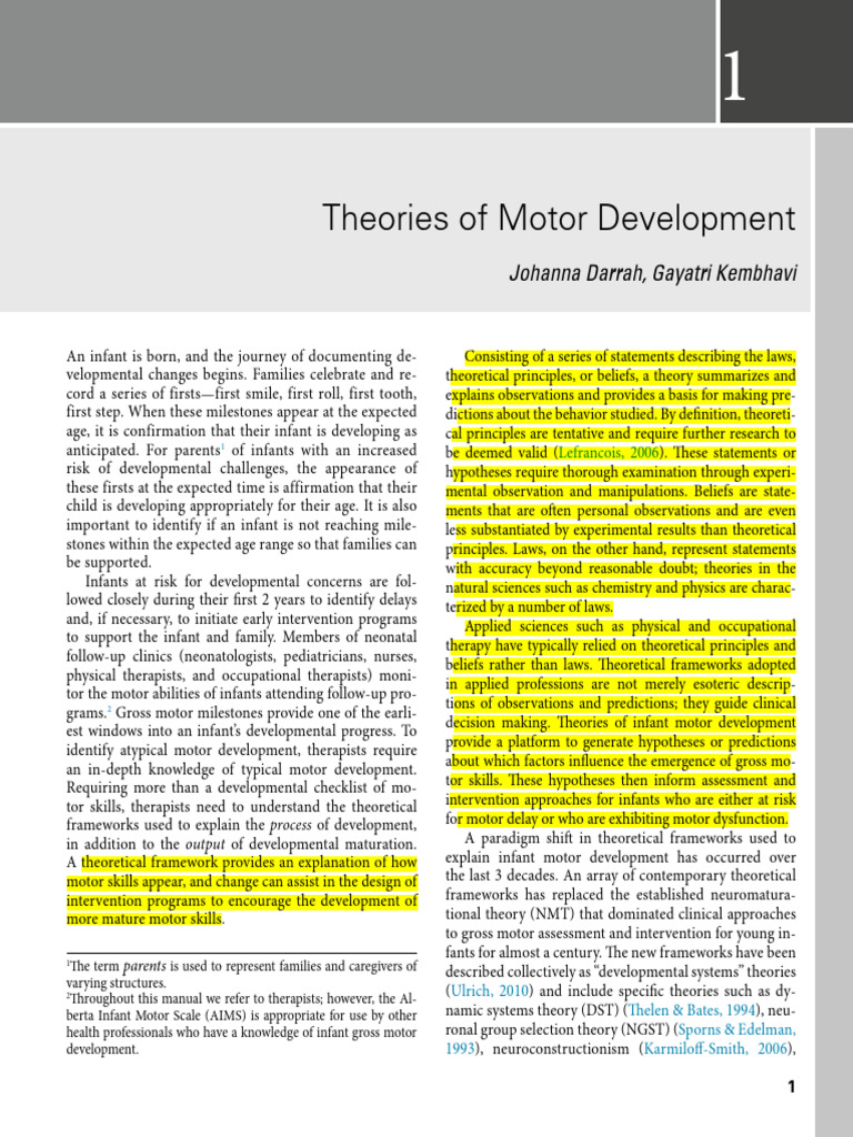 Theories of Motor Development | PDF | Theory | Child Development