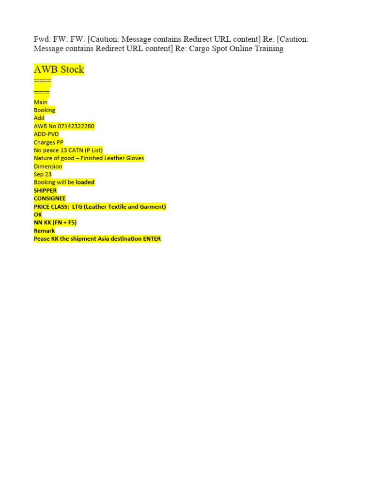 Cargo Spot Booking Guide | PDF