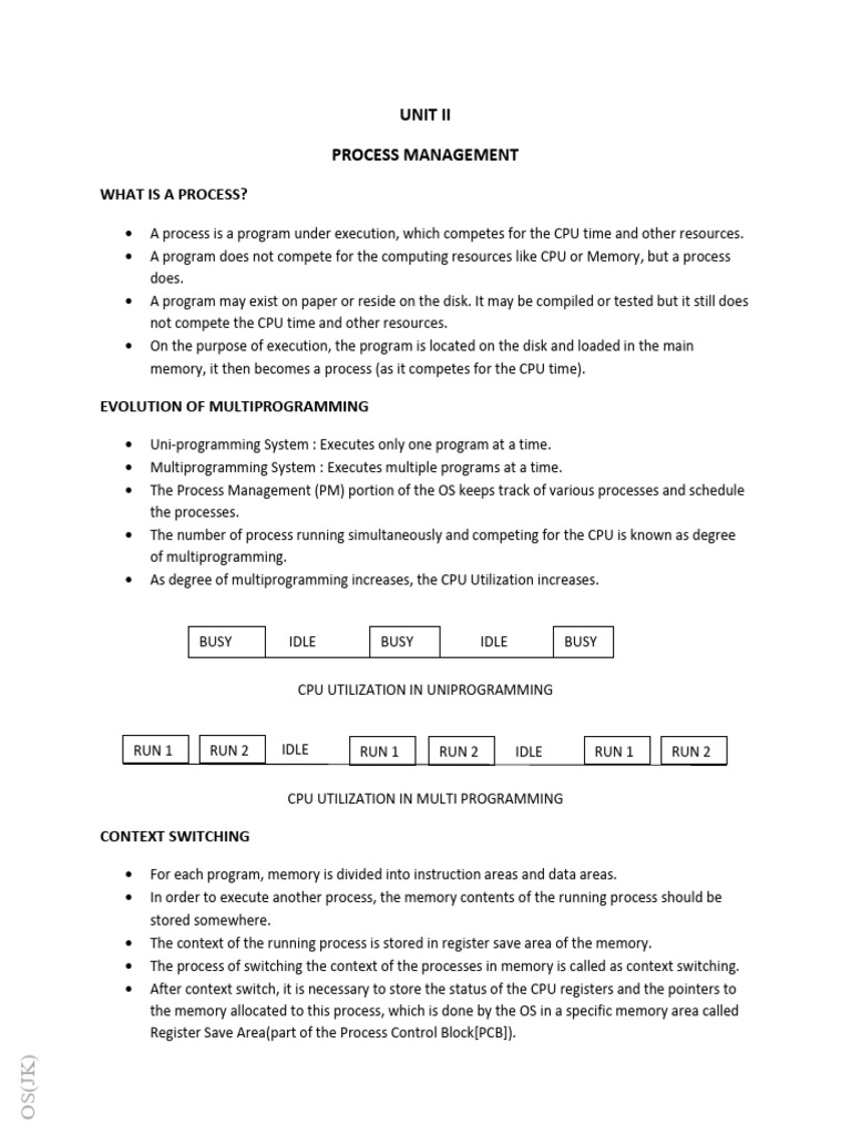 Unit Ii (Os) | PDF | Thread (Computing) | Process (Computing)