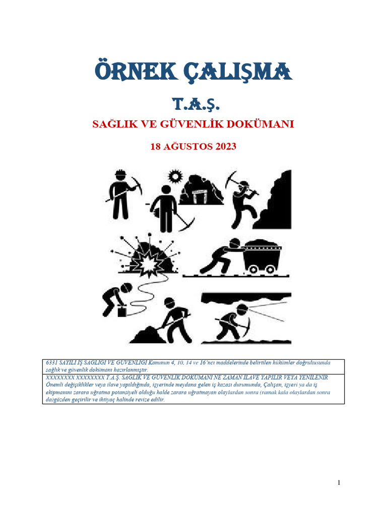 Saglik Guvenlik Dokumani Ornek Calisma | PDF