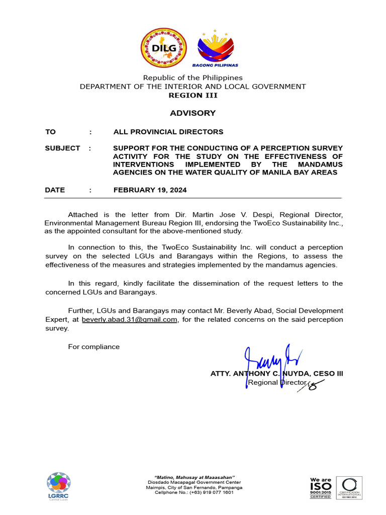 EMB TWOECO Advisory | PDF | Social Science