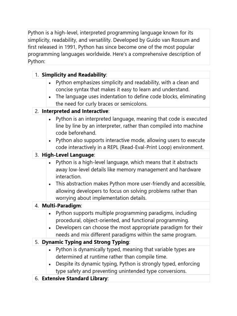 python description | PDF