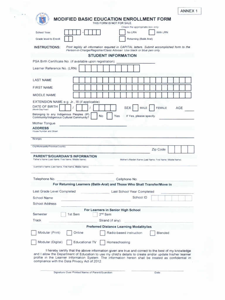 Enrolment Form | PDF