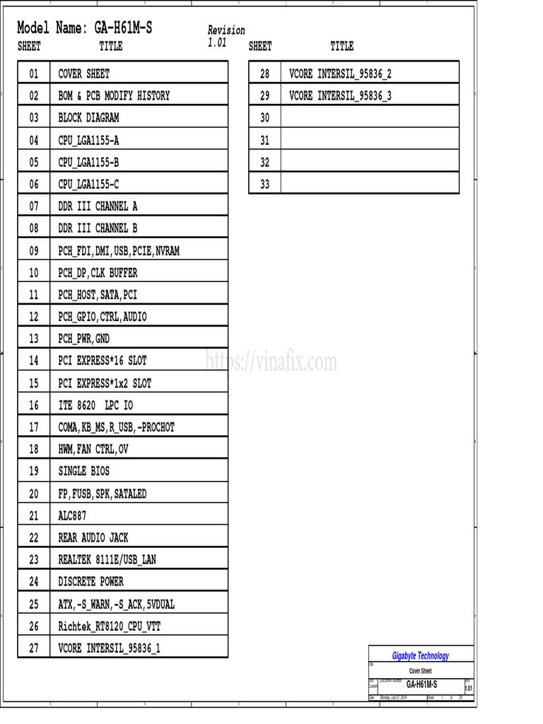 Ga-H61m-S Rev1.01 PDF | PDF | Computer Science | Computer Engineering