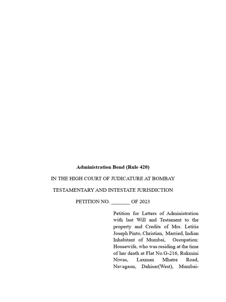 Administration Bond Ronald Pinto | PDF | Natural Resources Law ...