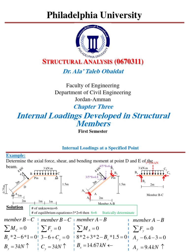 5 - Chapter 3-1part 1-Internal Loadings | PDF | Bending | Beam (Structure)