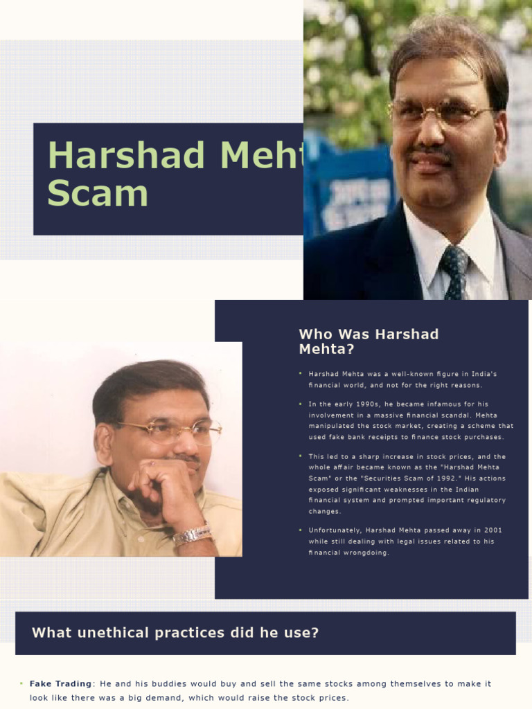 Harshad Mehta Scam | PDF | Money | Investments & Securities