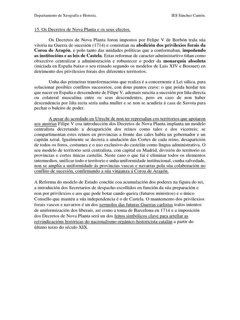 15 Decretos de Nova Planta | PDF