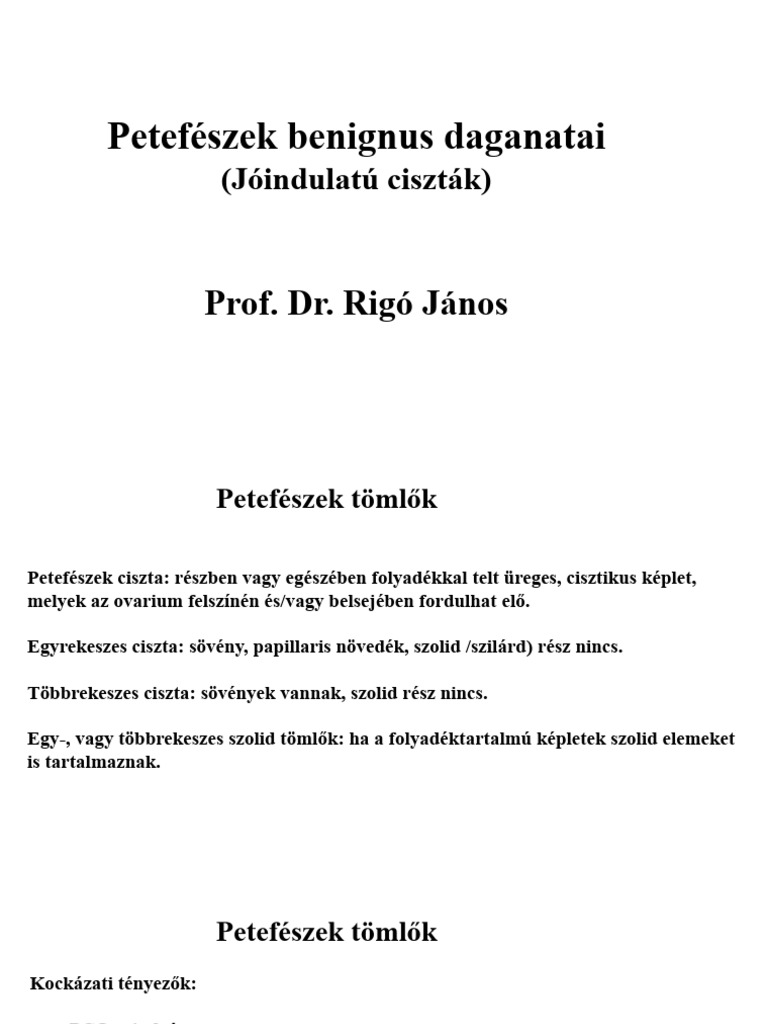 Benignus Petefészek Daganatok | PDF
