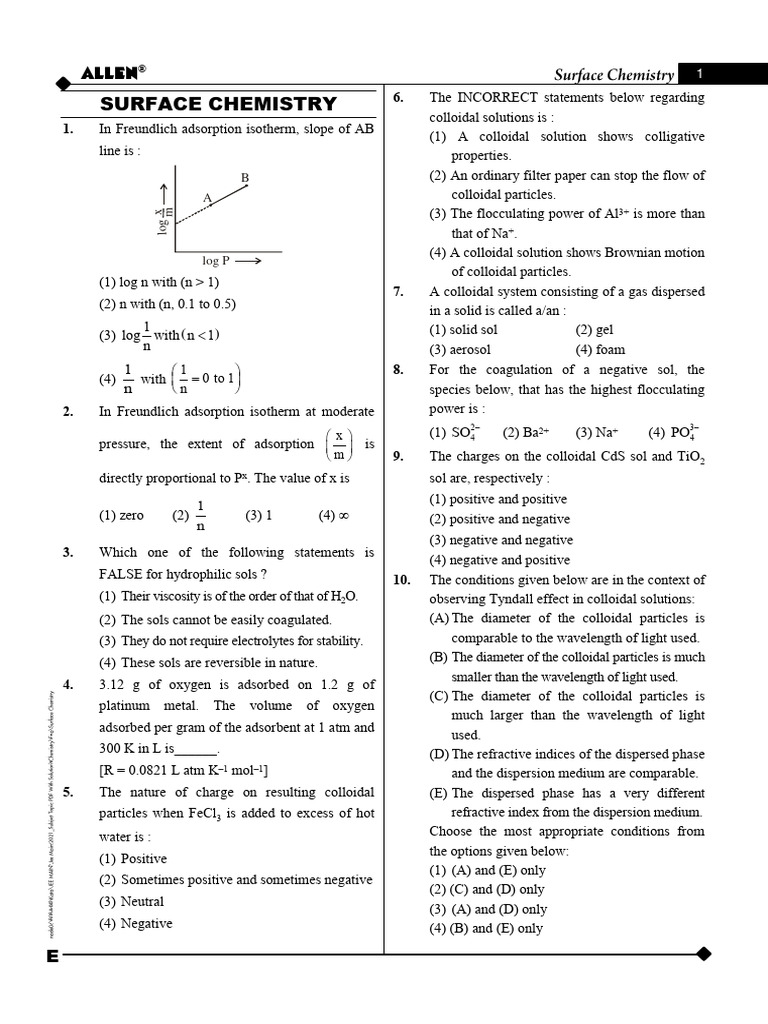 Surface Chemistry | PDF | Colloid | Adsorption