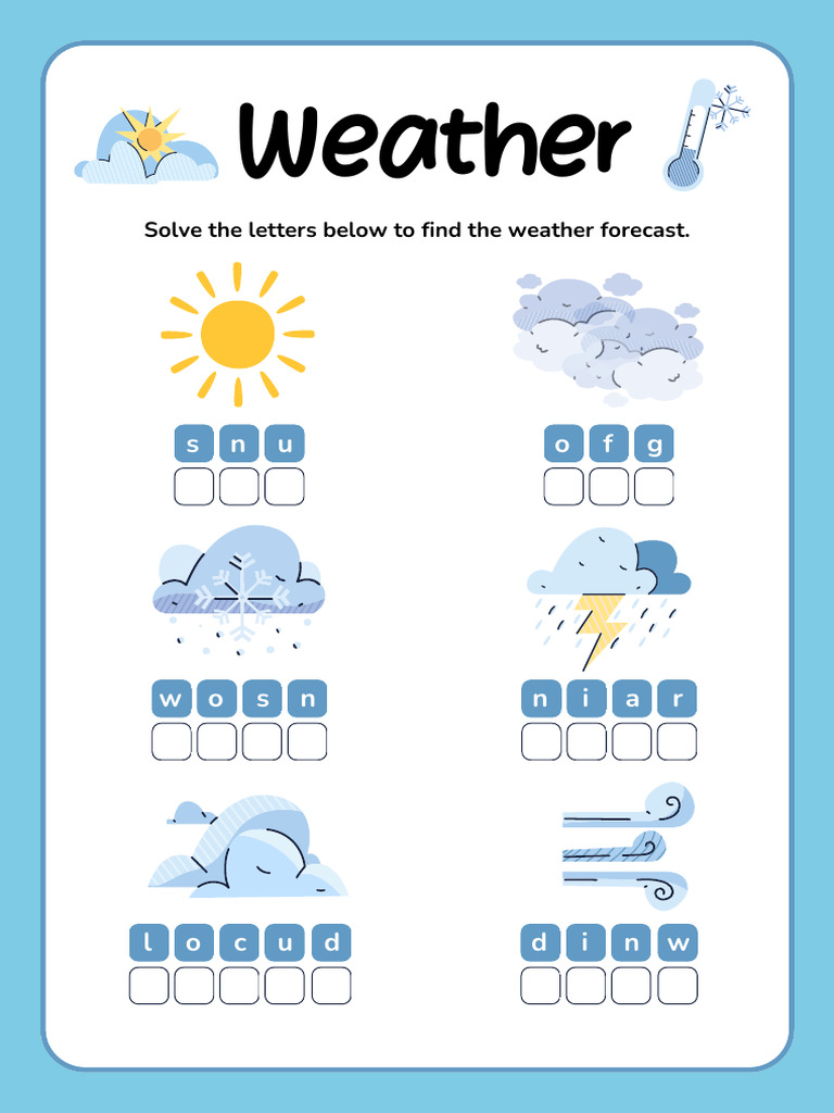 Vocabulary: Weather - English Lesson For 8-10 Year Olds | PDF