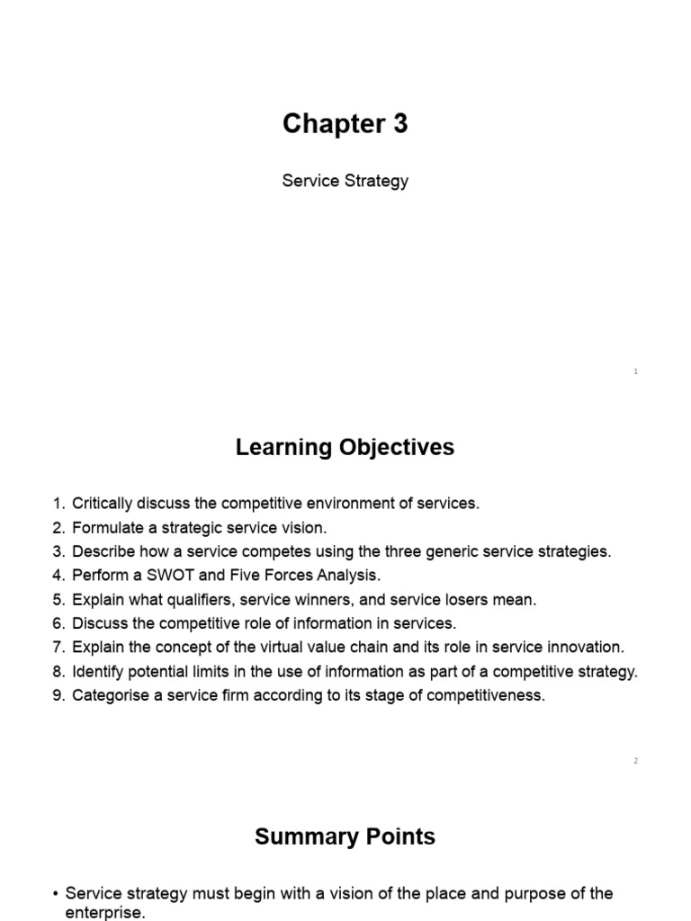 Service Management - Chapter 3 | PDF | Strategic Management | Swot Analysis