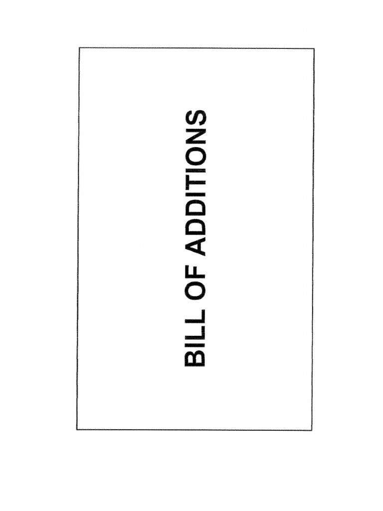 04 Bill of Addition | PDF