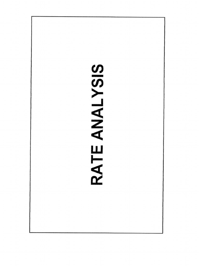 04a Rate Analysis | PDF