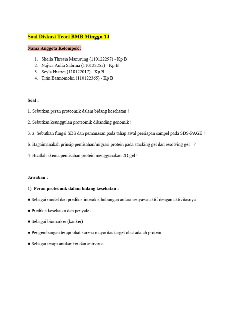 Tugas Diskusi Proteomik M14 | PDF | Sains & Matematika