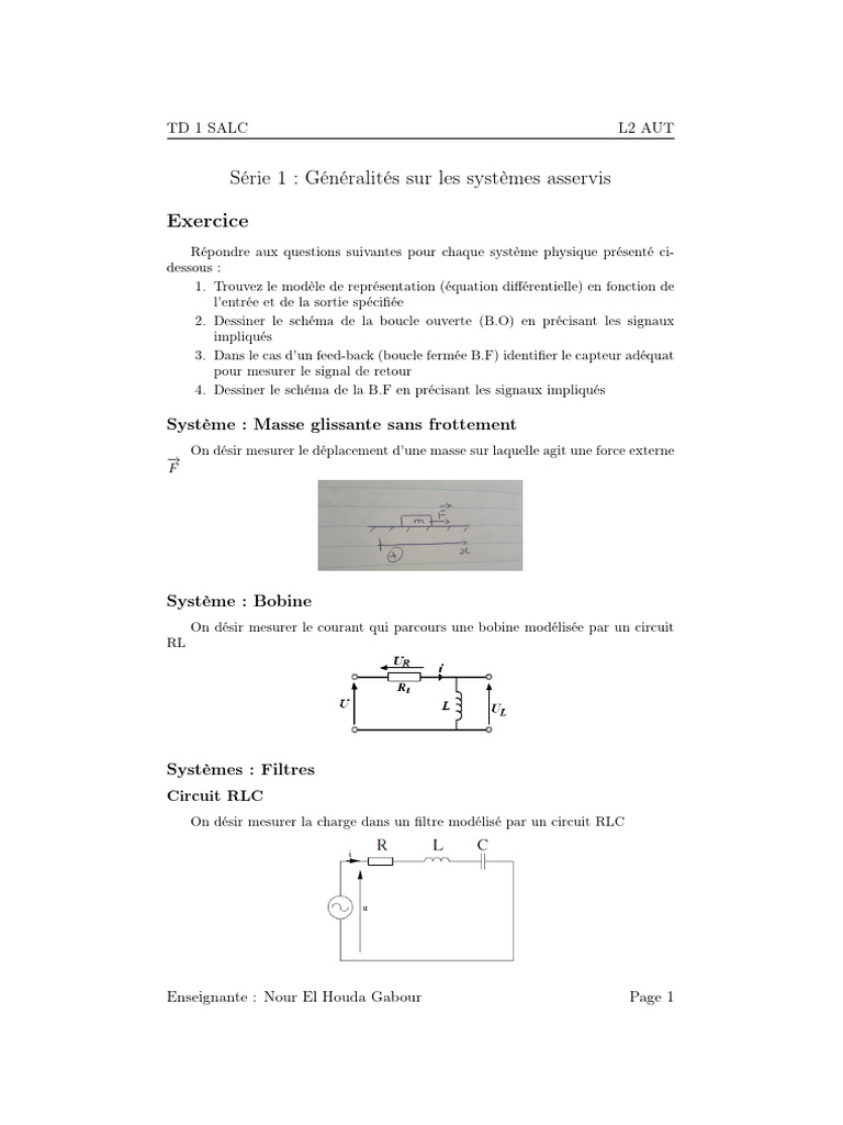 TD1 SALC Gabour | PDF | Science & Mathematics