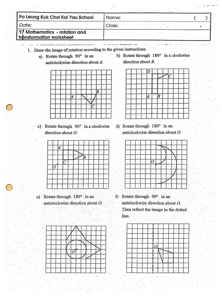 2021 - Y7 - Math - Transformation | PDF
