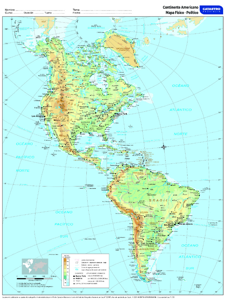 Mapa Fisico Político América | PDF