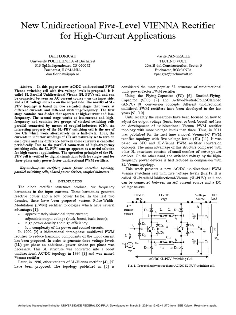 Five-Level Vienna Rectifier Design | PDF | Rectifier | Electrical Equipment
