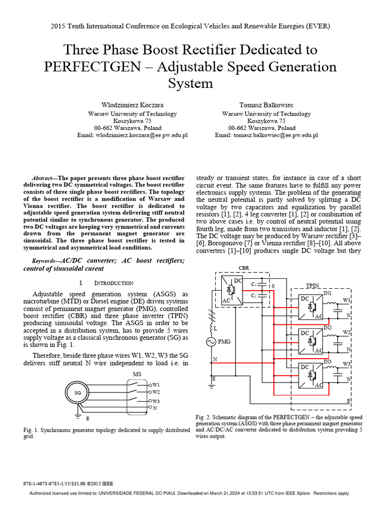 Three Phase Boost Rectifier for ASGS | PDF | Rectifier | Power Inverter