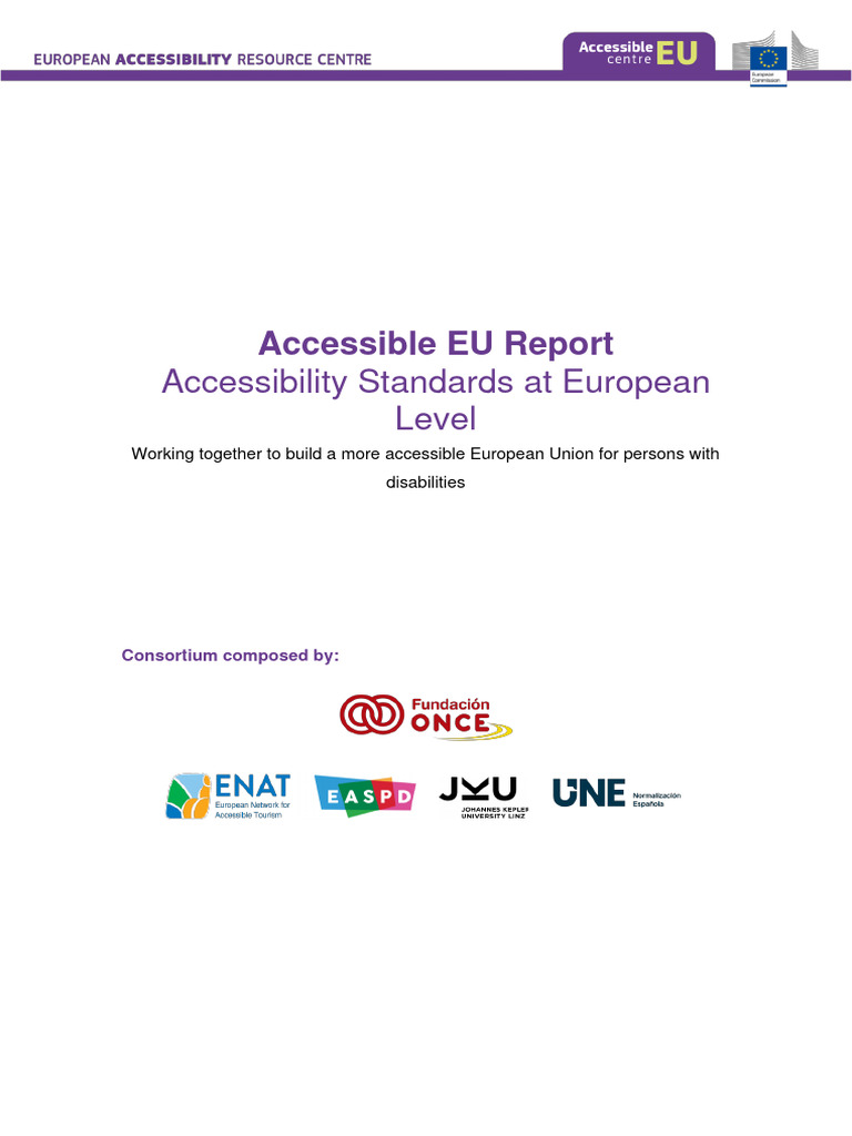 ACCESSIBLE EU REPORT 01 - Acc Standards E.L.20230511 - Acc - 0 | PDF | Standardization ...
