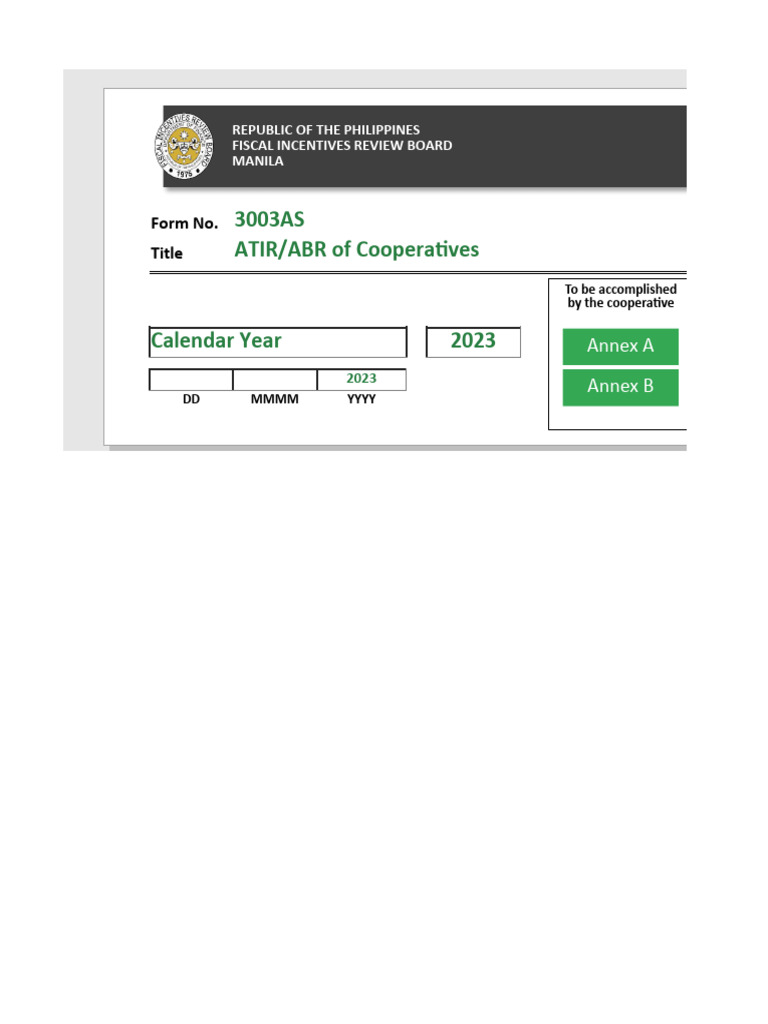 Firb Form No. 3003as Yyyy Coop Name Atir and Abr of Cooperatives v2.2 ...