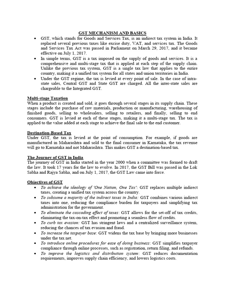 GST Notes | PDF | Value Added Tax | Taxes