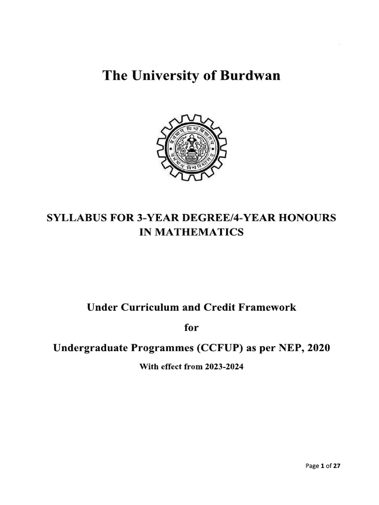 Syllabus BSCMATH NEP2023-2024 | PDF