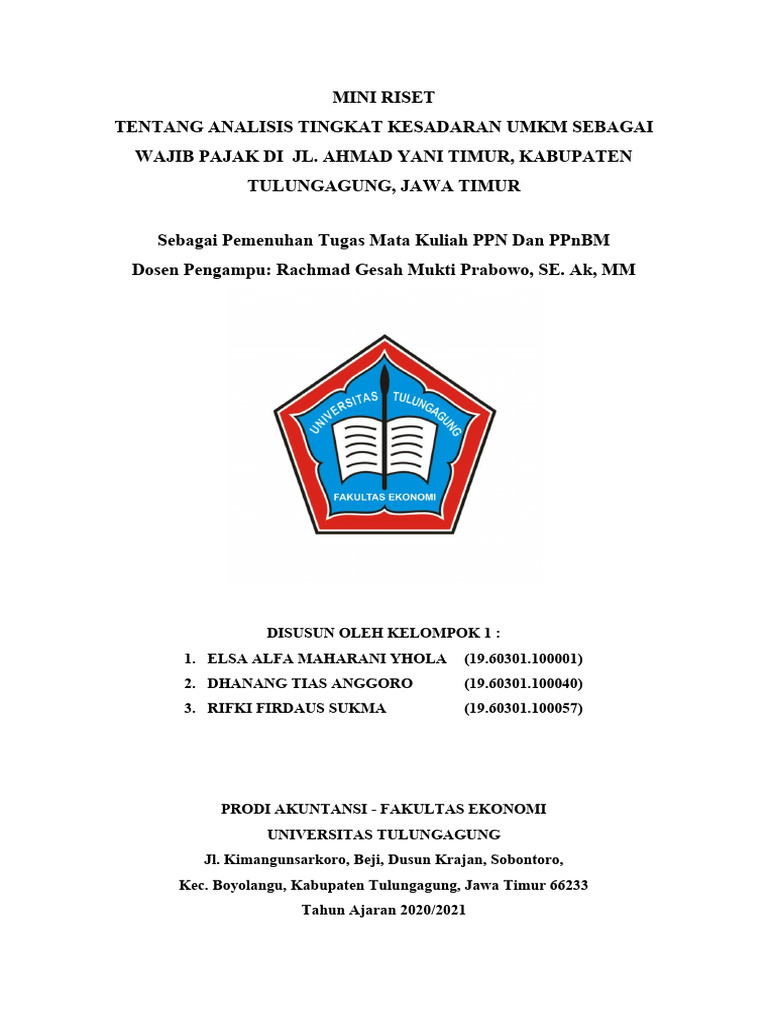 Mini Riset Tingkat Kesadaran Dan Kepatuhan Umkm Sebagai WP | PDF