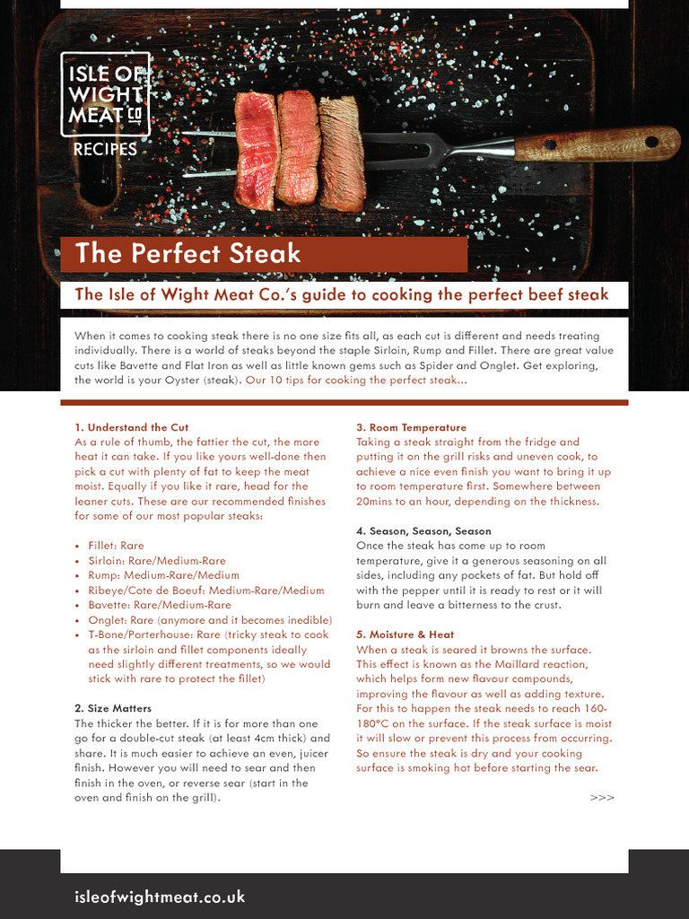 IOWMeatCo RecipeA5 PerfectSteak Feb21 v2 | PDF | Steak | Foods