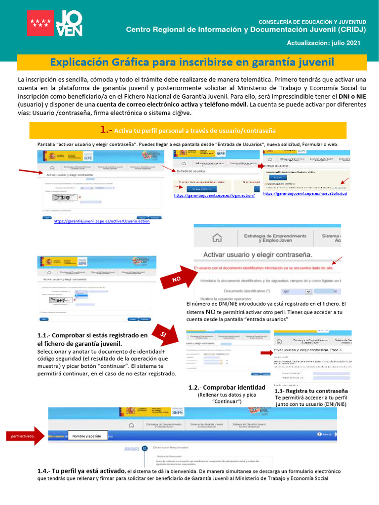 explicacion grafica para inscribirse en GARANTÍA JUVENIL | PDF ...