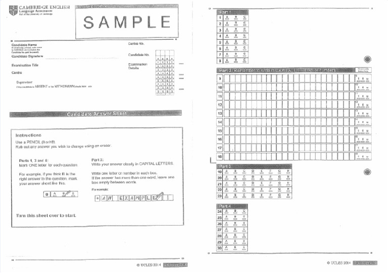 Dokumen - Tips Fce Answer Sheet Listening 2015 | PDF