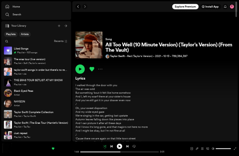 All Too Well (10 Minute Version) (Taylor's Version) (From The Vault ...