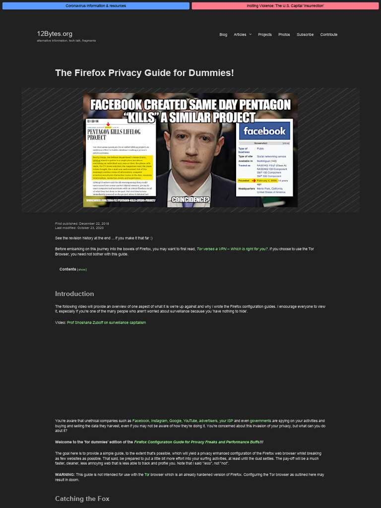 Firefox Privacy Guide for Dummies | PDF | Http Cookie | Directory ...