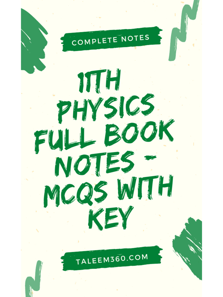 1st Year Physics Full Book (MCQS) | PDF | Games & Activities