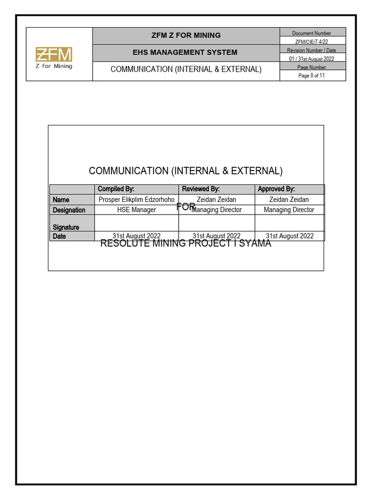 ZFM Communication (Internal & External) | PDF | Employment | Complaint
