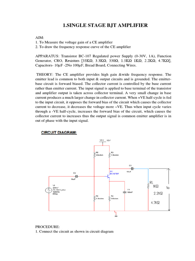 EDC II Lab Manual | PDF | Field Effect Transistor | Amplifier