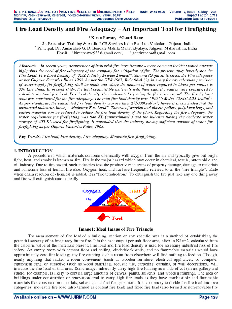 Fire Load and Fire Water Calculation as per GFR 1963 R 66 A | PDF ...