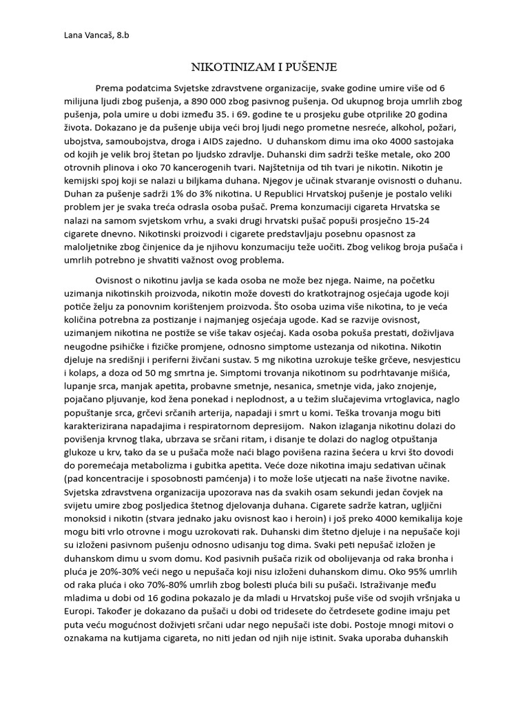 Nikotinizam I Pušenje | PDF