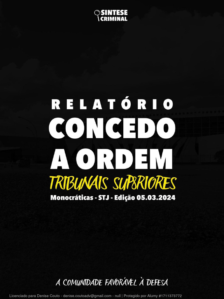 Uso do Concedo a Ordem na Defesa Jurídica | PDF | Sentença (jurídico ...