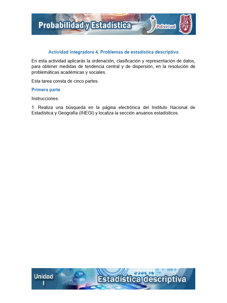 Prob Acint 4 Word 01 | PDF | Estadísticas