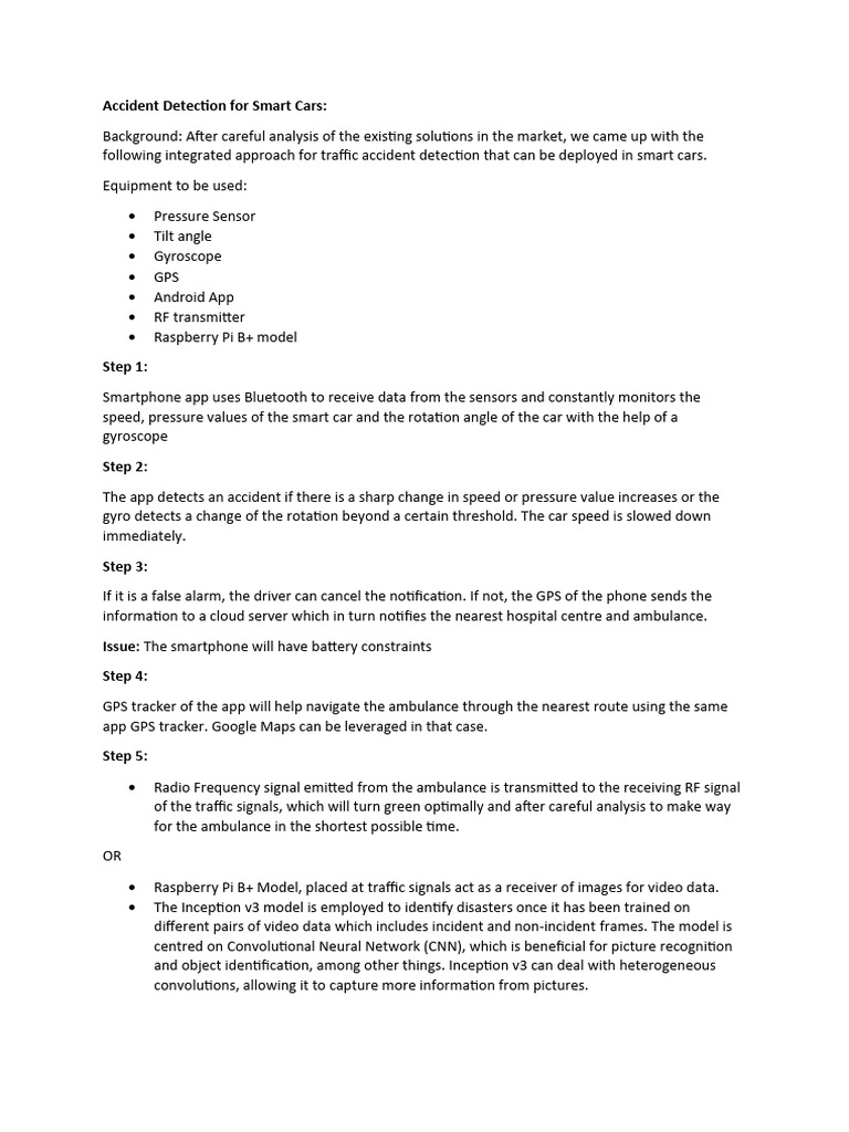 Smart Car Accident Detection System | PDF